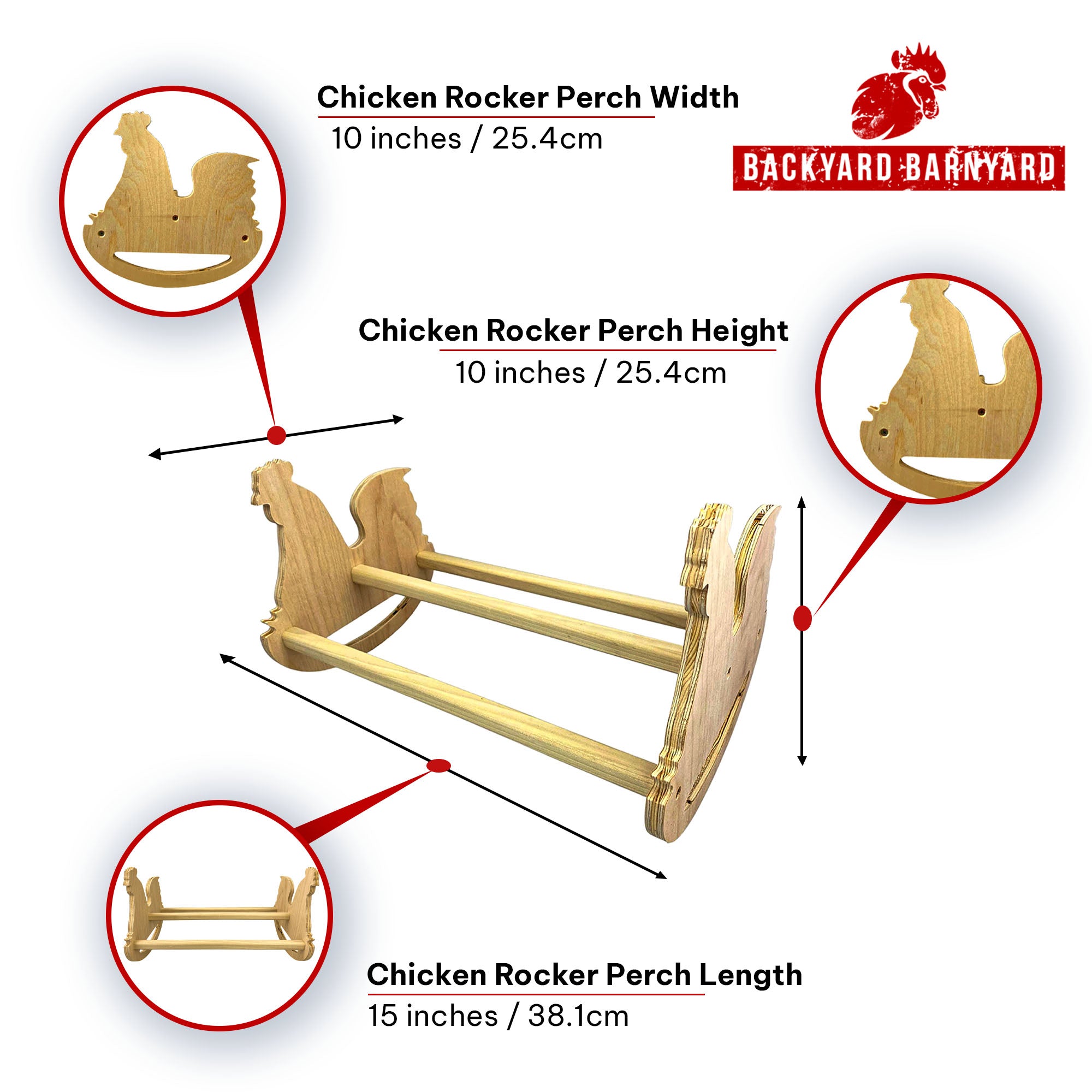 Coop Supplies MADE IN THE USA! Chicken Perch-Backyard Barnyard